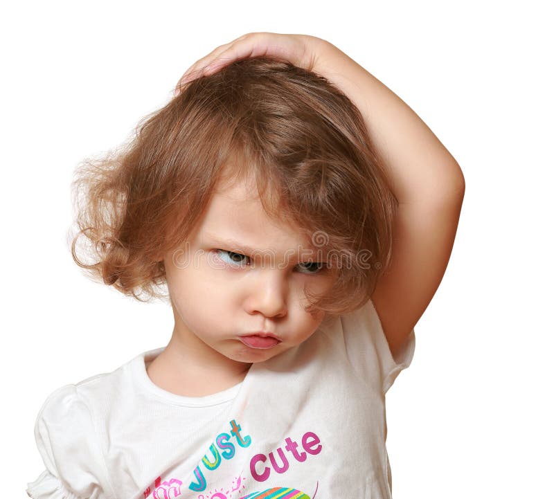 Serious kid thinking about stock photo. Image of idea - 35601842