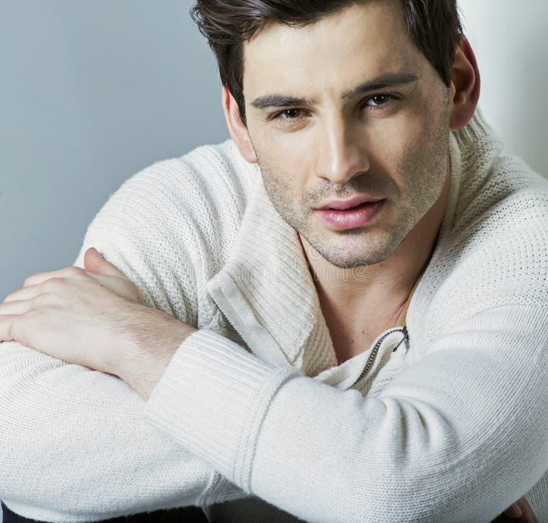 Serious Look of Handsome Guy Stock Photo - Image of casual, fashion ...