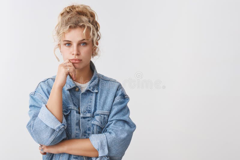 Serious-looking Thoughtful Focused Creative Female Designer Thinking ...