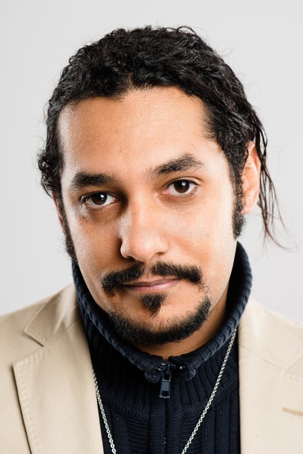 Serious Man Portrait Real People High Definition Grey Background Stock ...