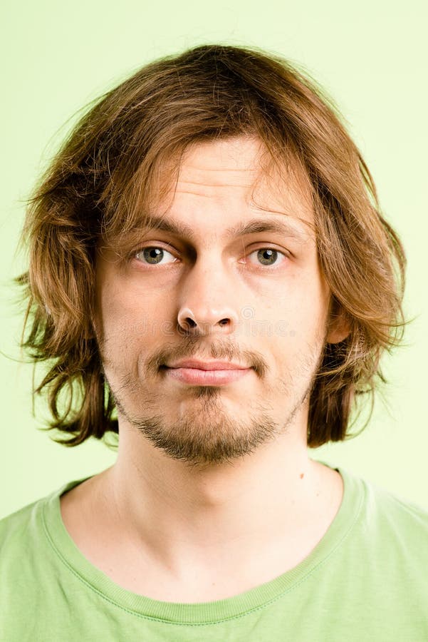 Serious Man Portrait Real People High Definition Blue Background Stock ...