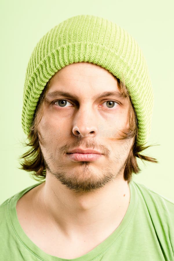 Funny Man Portrait Real People High Definition Yellow Background Stock ...