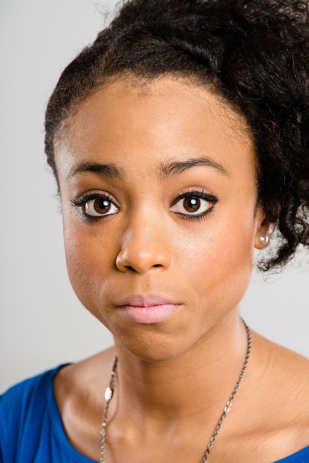 Serious Woman Portrait Real People High Definition Grey Background ...