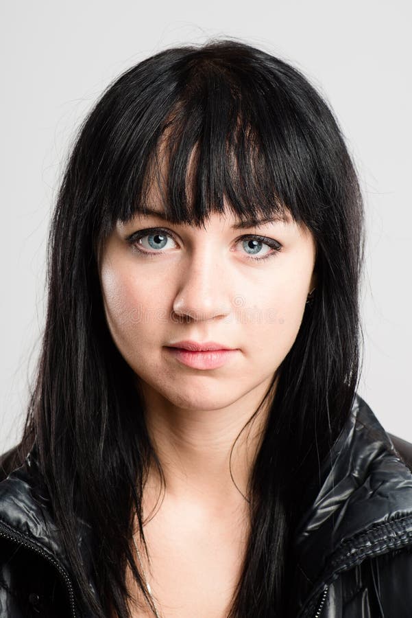 Serious Woman Portrait Real People High Definition Grey Background ...