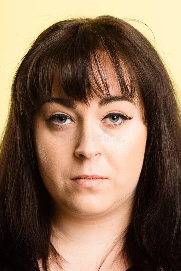 Funny Woman Portrait Real People High Definition Yellow Background ...