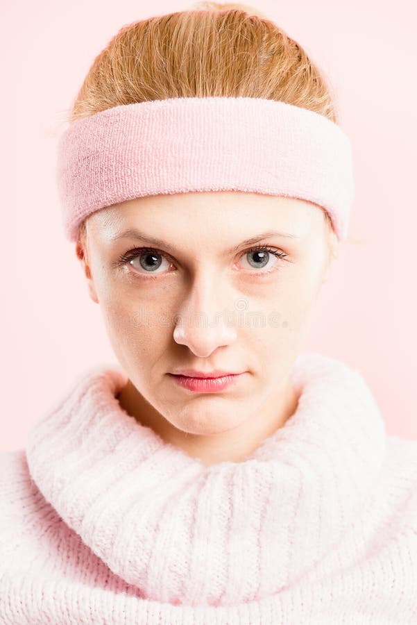 Funny Woman Portrait Pink Background Real People High Definition Stock ...
