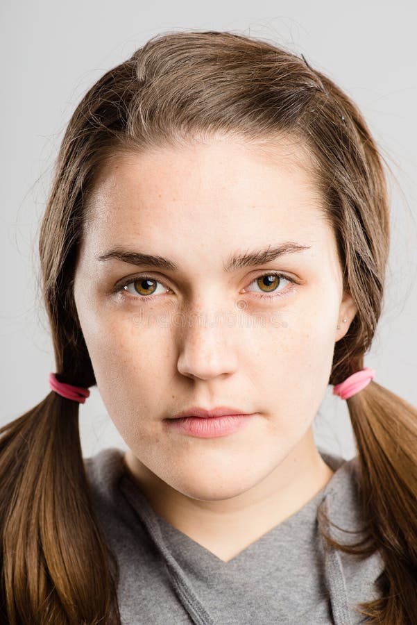 Serious Woman Portrait Real People High Definition Green Background ...