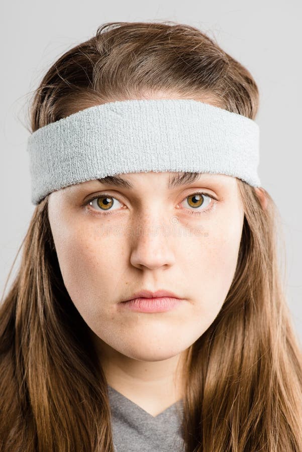 Serious Woman Portrait Real People High Definition Grey Background ...