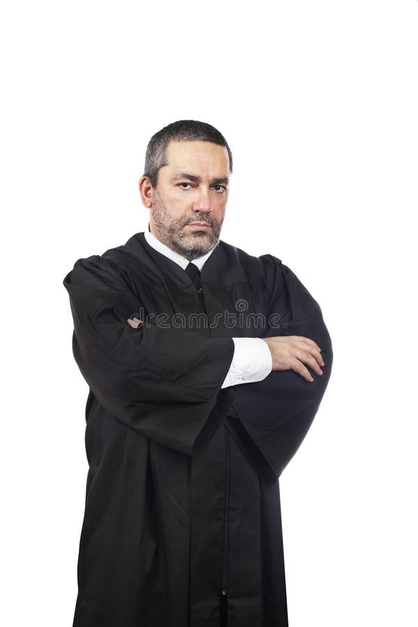 Male Judge Typing in Laptop Keyboard. Justice and Law Stock Photo ...