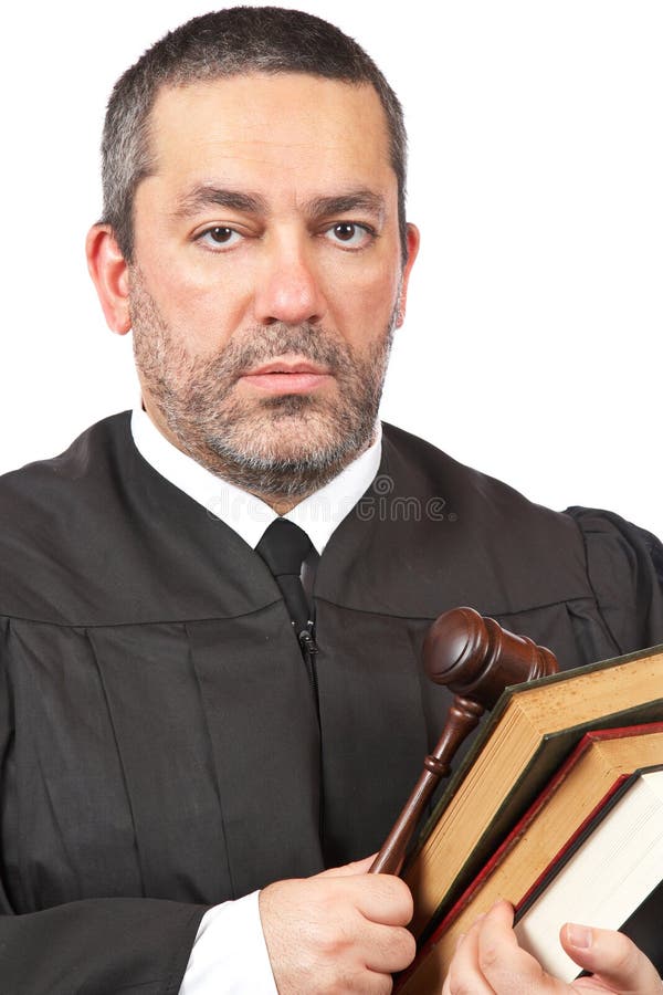Male Judge Typing in Laptop Keyboard. Justice and Law Stock Photo ...