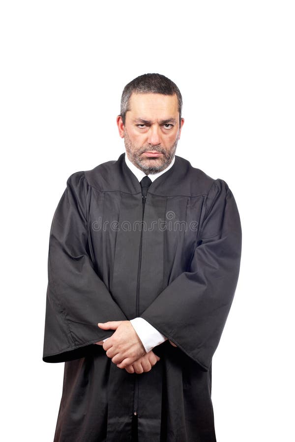 Male Judge Typing in Laptop Keyboard. Justice and Law Stock Photo ...