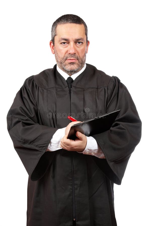 Serious Male Judge Taking Oath Stock Photo - Image of crime, legal: 8326442