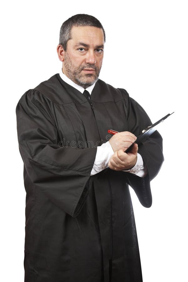 Serious Male Judge Taking Oath Stock Photo - Image of crime, legal: 8326442