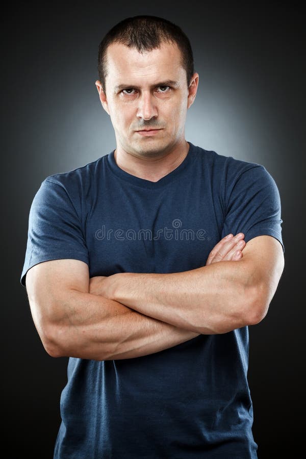 Serious man stock image. Image of attractive, crossed - 25320041