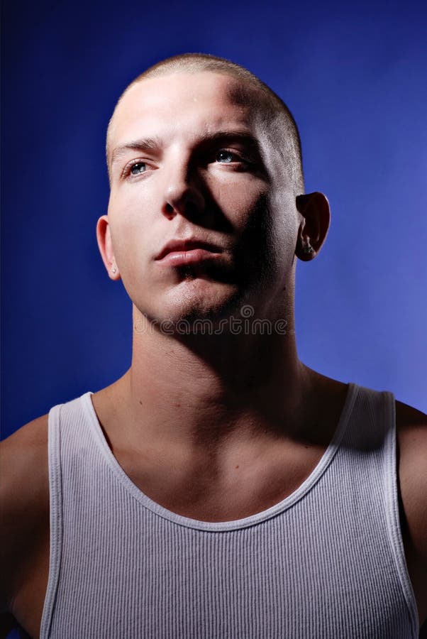 Bold head man stock photo. Image of frustrated, headed - 16133712