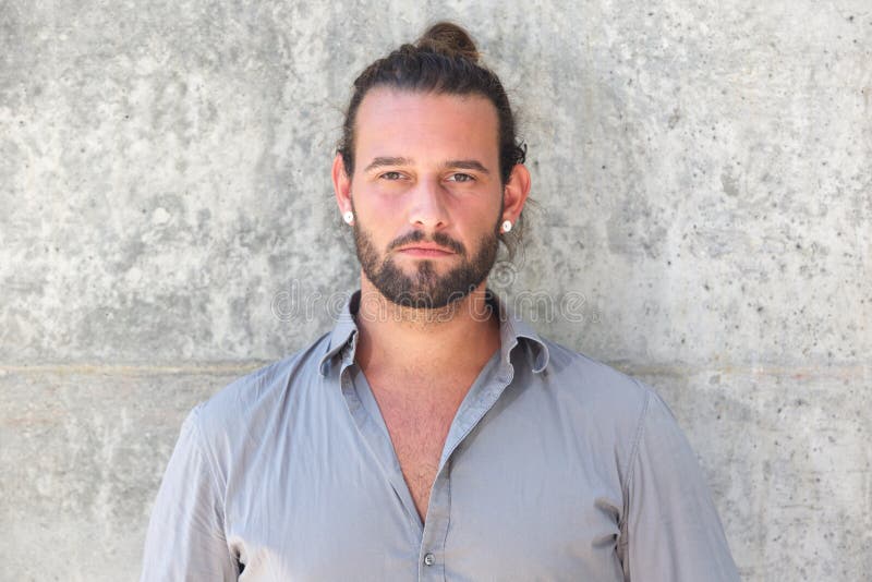 Serious Man with Beard Staring Stock Photo - Image of intense, looking ...