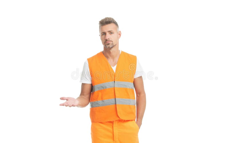 Strong Handsome Builder. Good Job. Safety is Main Point Stock Photo ...