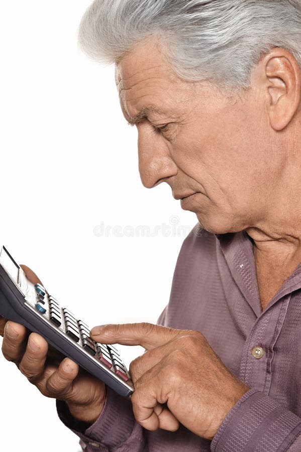 Serious Man with Calculator Stock Image - Image of converation, pretty ...