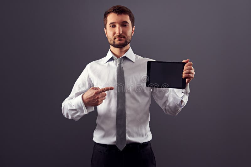 Man in Formal Wear Pointing Finger Stock Image - Image of wear, holding ...