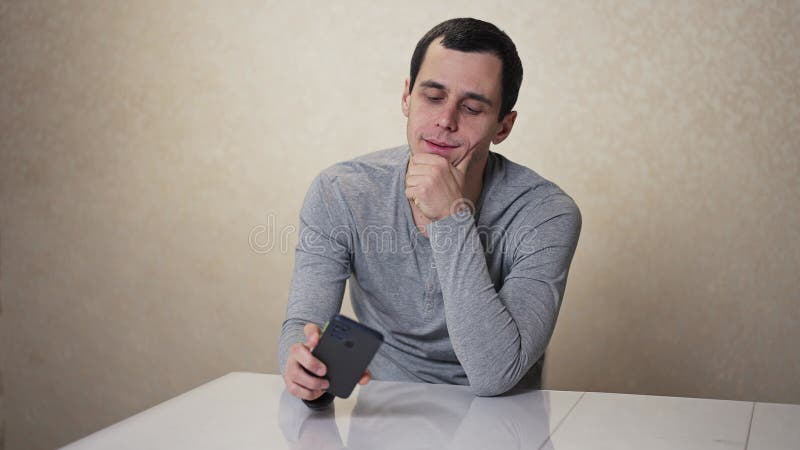 Worried Man Waiting for Phone Call Stock Video - Video of stress, worry ...