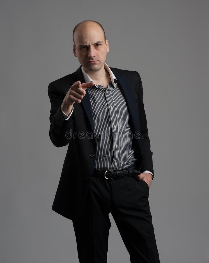 Serious Man Pointing at You Stock Image - Image of male, business: 38305775