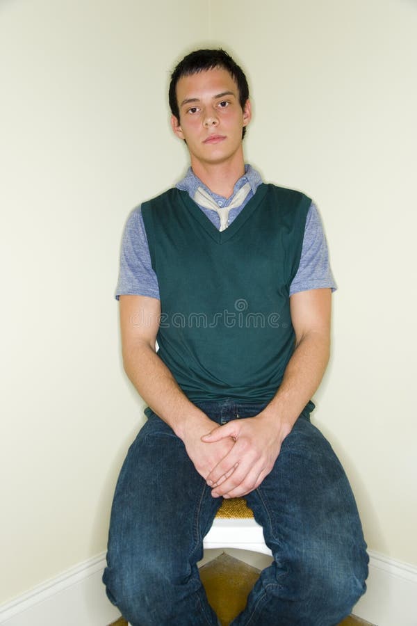 Scared Man stock photo. Image of covering, male, expression - 5621790