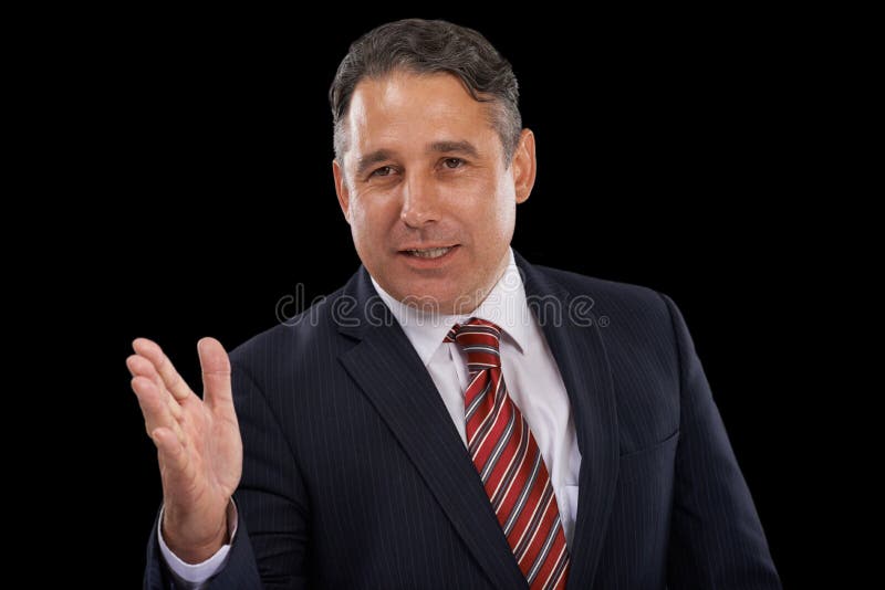 He Has Firm Beliefs A Serious Man In A Suit Gesturing With His Hand