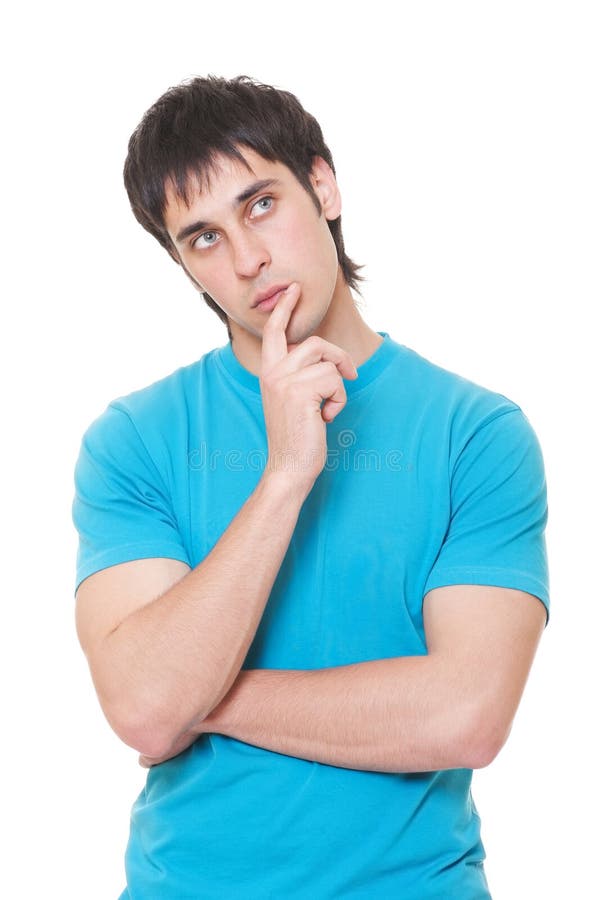 Serious Man Thinking about Something Stock Image - Image of young, cool ...