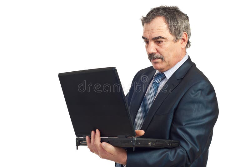 Mature Manager Checking His Employee S Work Stock Image - Image of ...