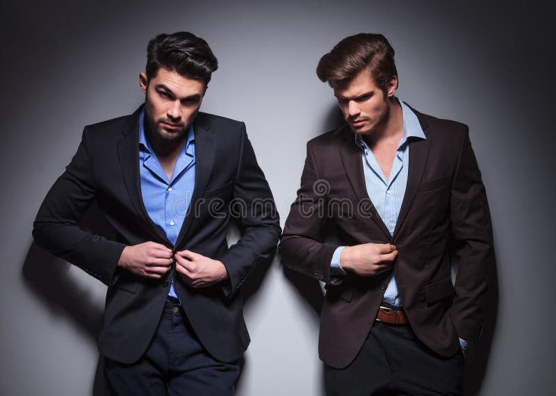 Serious Men Posing in Studio Stock Photo - Image of look, gray: 36841626