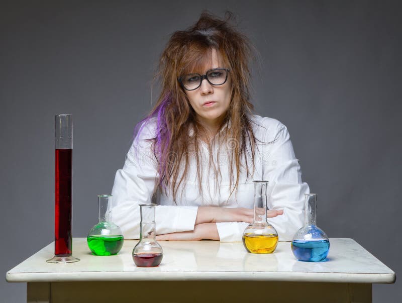 Serious Messy Scientist in Lab Stock Image - Image of messy, serious ...