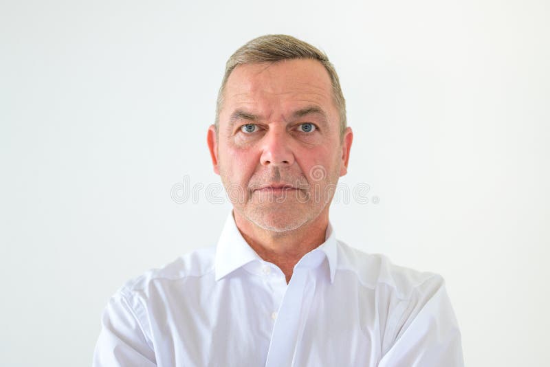 Serious Middle-aged Man with Deadpan Expression Stock Photo - Image of ...