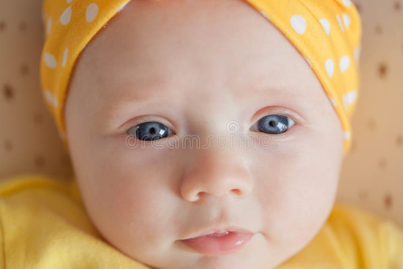 Serious newborn baby stock photo. Image of serious, girl - 180675418