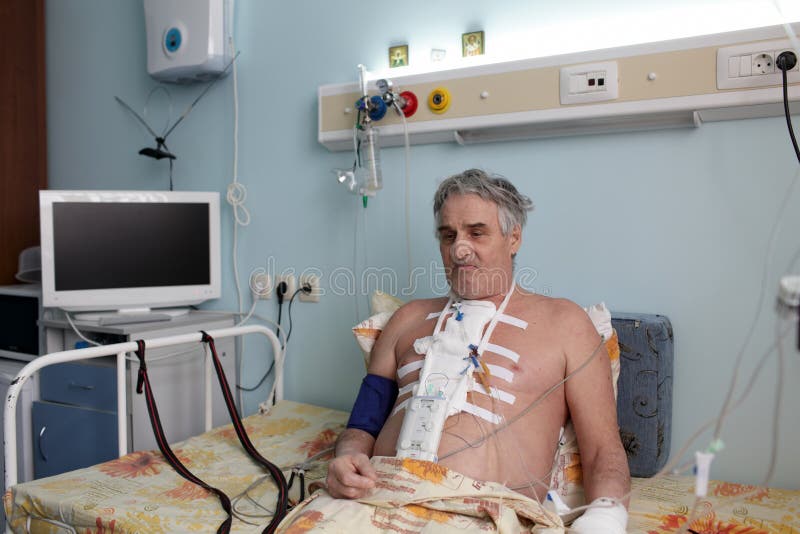 Serious Patient in a Hospital Ward Stock Image - Image of ...