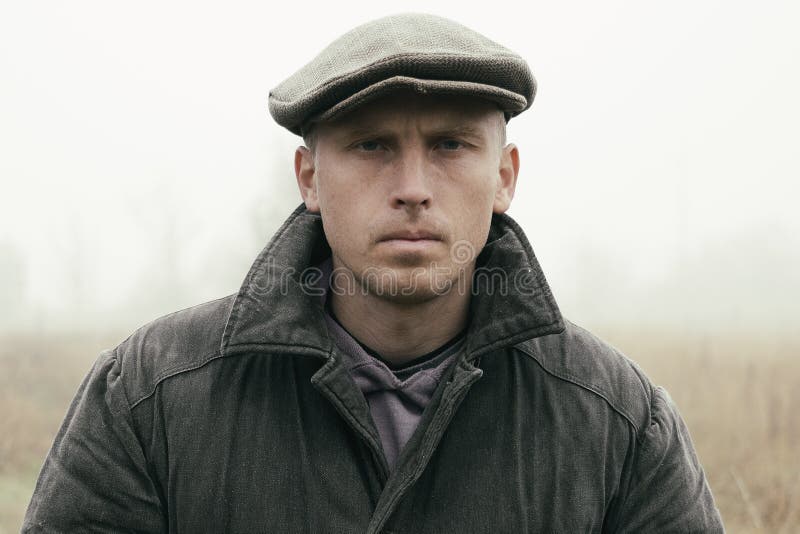 Serious Poor Man Portrait Closeup Stock Image - Image of thoughtful ...