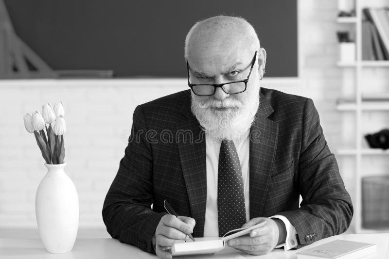 Serious Professor. People Scientist Occupation, Knowledge, Learning and ...