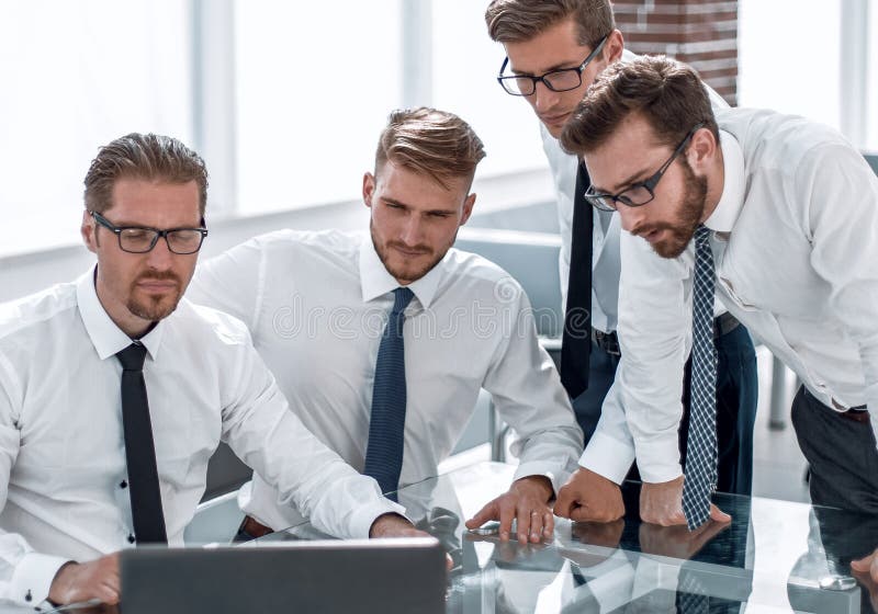 Serious Project Manager Talking To the Business Team Stock Image ...