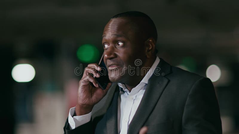 Serious Puzzled Excited Emotional Man Talking On Mobile Phone Adult