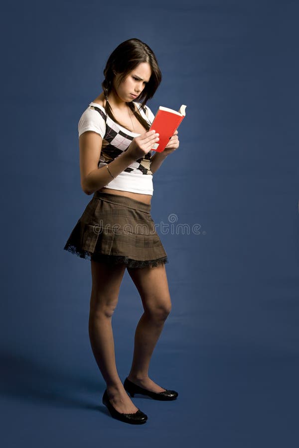Serious reading stock image. Image of woman, college - 23127349