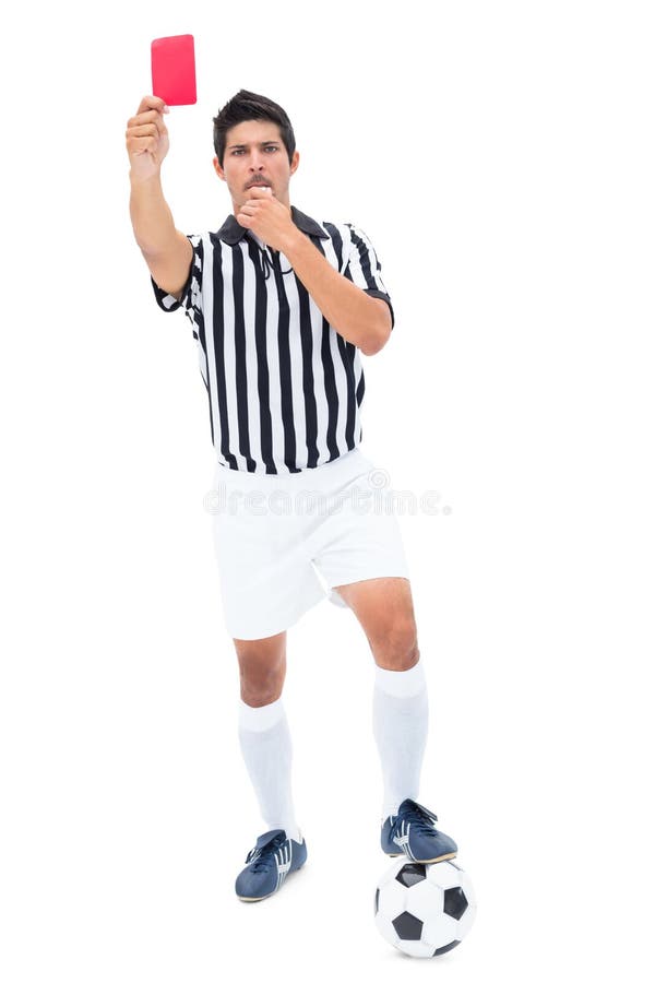 Serious Referee Showing Red Card Stock Image - Image of card, soccer ...