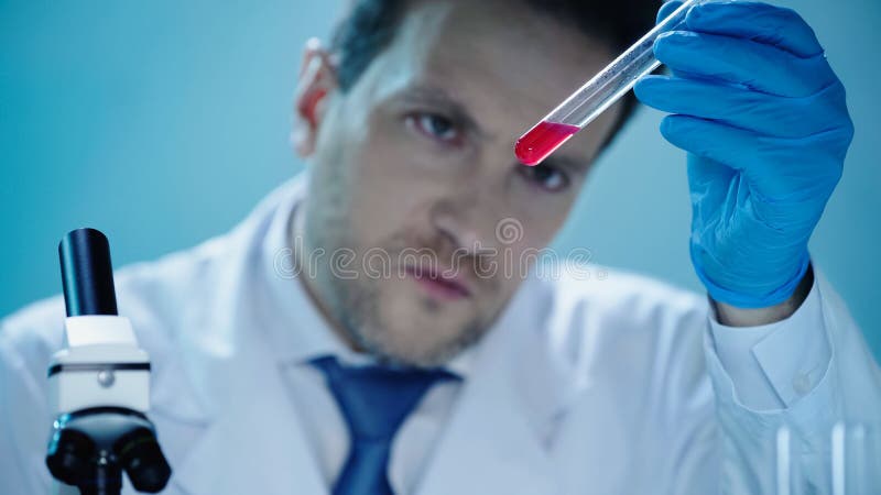 Serious Scientist Looking at Test Tube Stock Image - Image of clinic ... Serious Scientist Looking at Test Tube Stock Image - Image of clinic ...