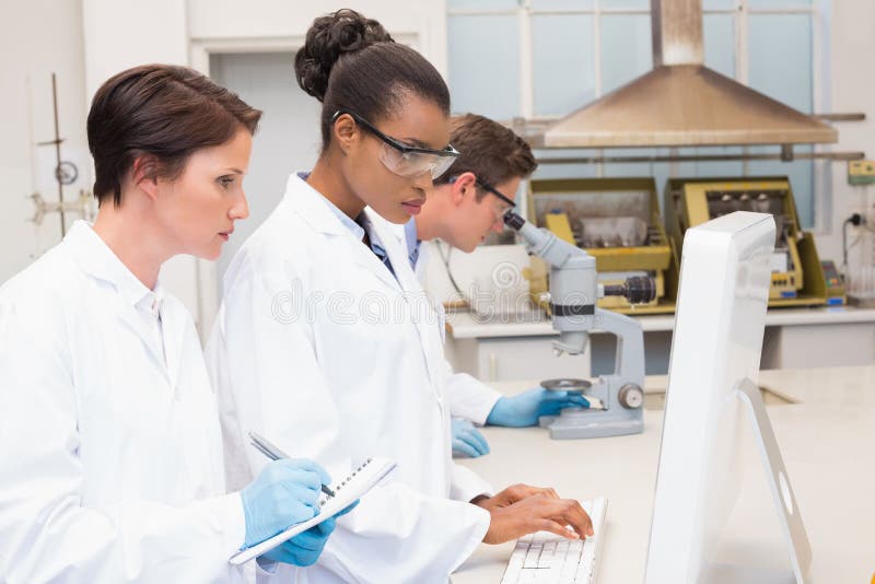 Serious Scientists Working Together Stock Photo - Image of attentively ...