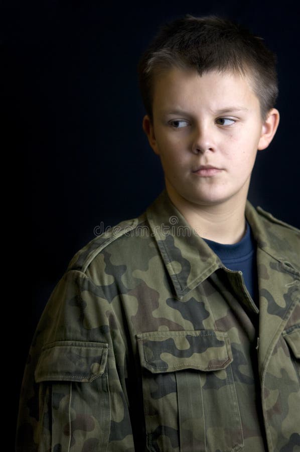 Serious scout boy portrait stock photo. Image of active - 7466032