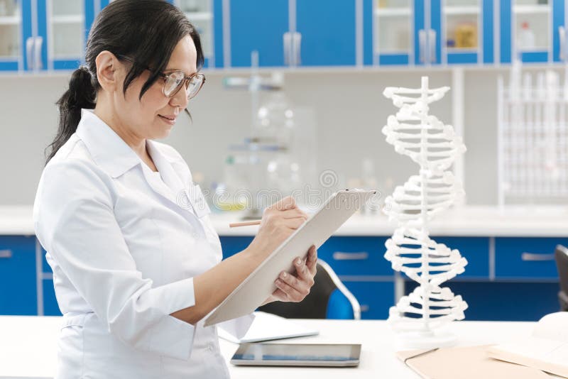 Serious Smart Researcher Noting Down Her Observations Stock Image ...