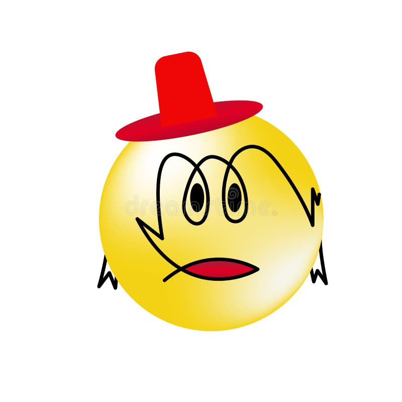 Serious Smiley in a Red Hat. Emotional Stock Vector - Illustration of ...