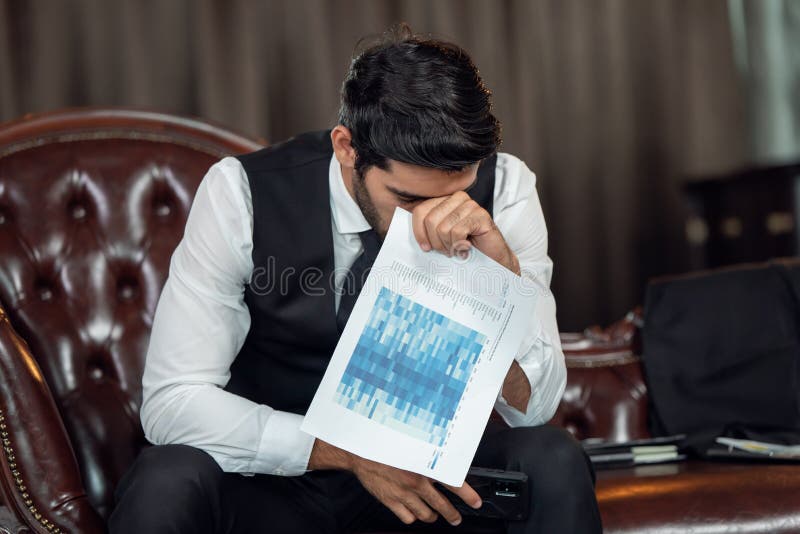 Serious Stressed Businessman Thinking Hard How To Solve Problem while ...