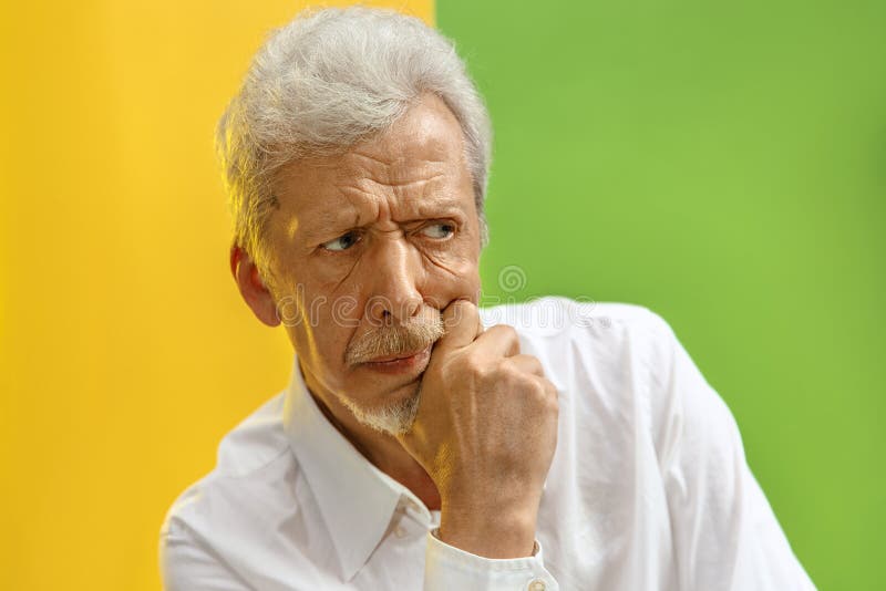 Serious Thoughtful Businessman. Doubt Concept. Stock Photo - Image of ...