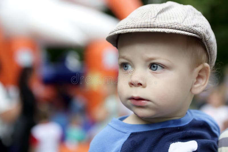 Serious Toddler Girl on the Swing. Stock Image - Image of girl, summer ...