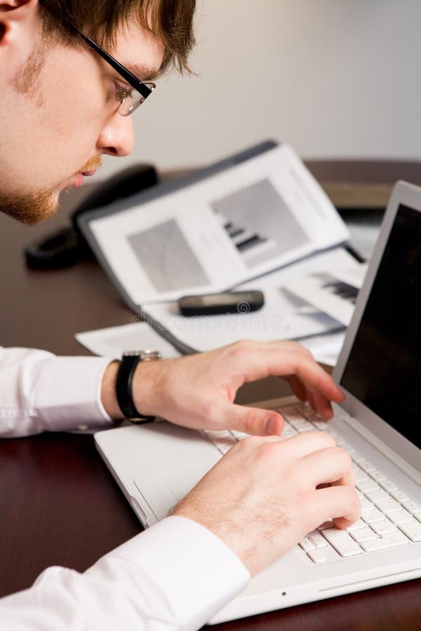 Serious work stock photo. Image of laptop, idea, keypad - 8409958