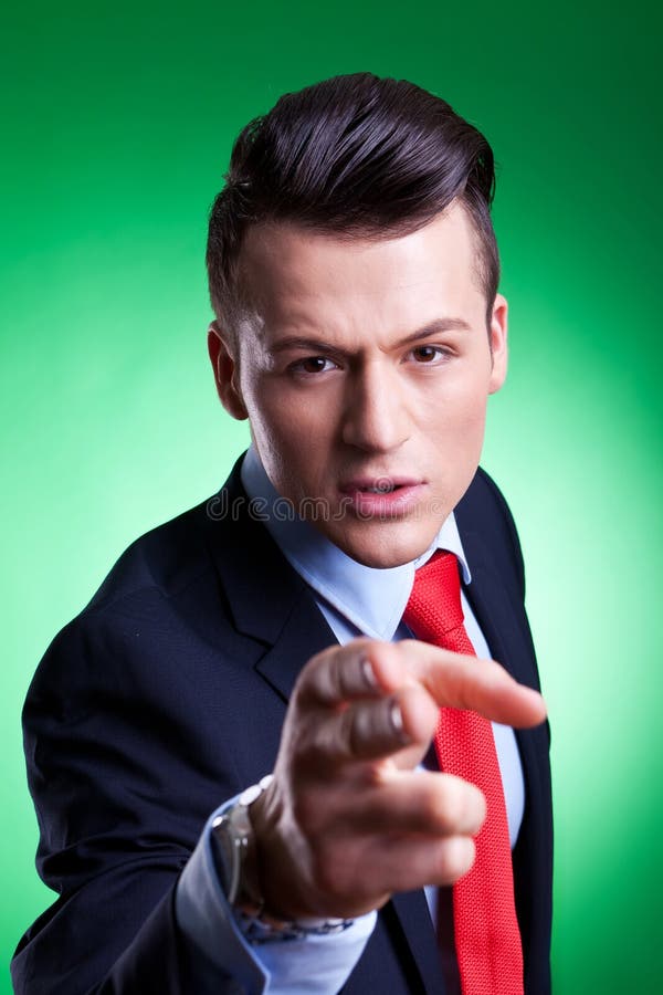 Serious Young Business Man Accusing Stock Image - Image of businessman ...